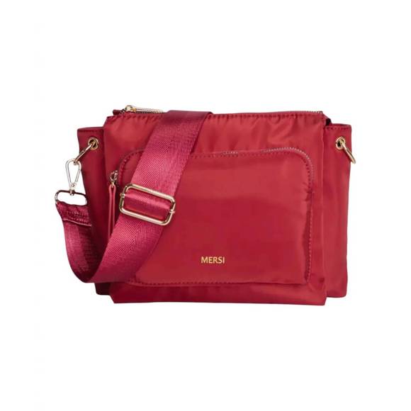 Mersi | Bags | New Mersi Womens Erin Nylon Crossbody Bag In Red | Poshmark
